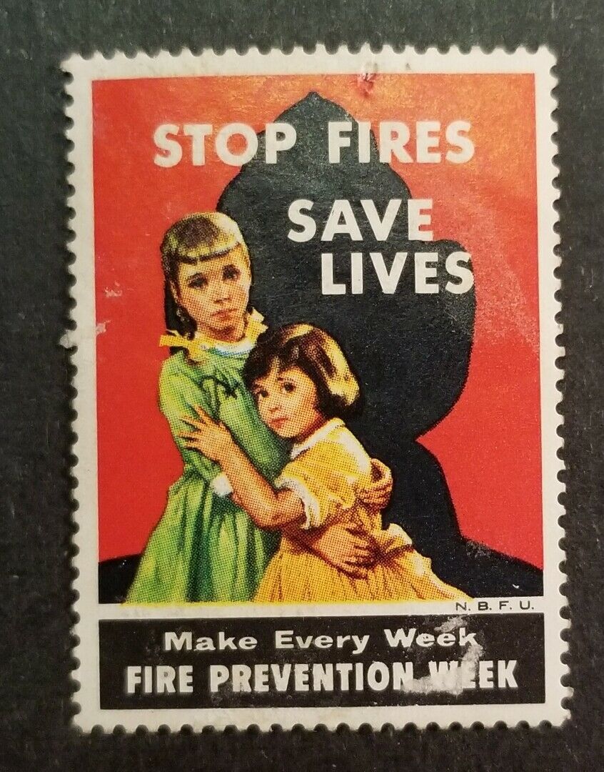 Stop Fires Save Lives - Fire Prevention Week Poster Stamp Mint MNH OG Z ...