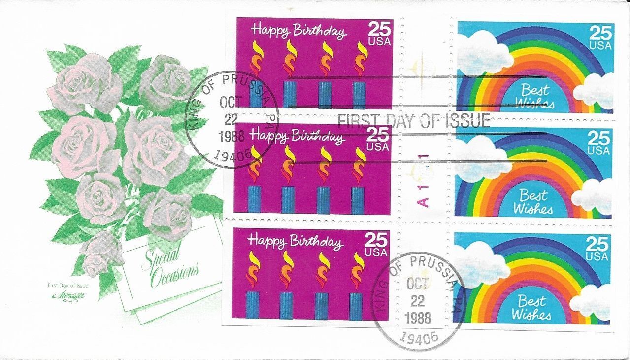 1988 FDC, #2395-2398, 25c Special Occasions, Artmaster (2) | United ...