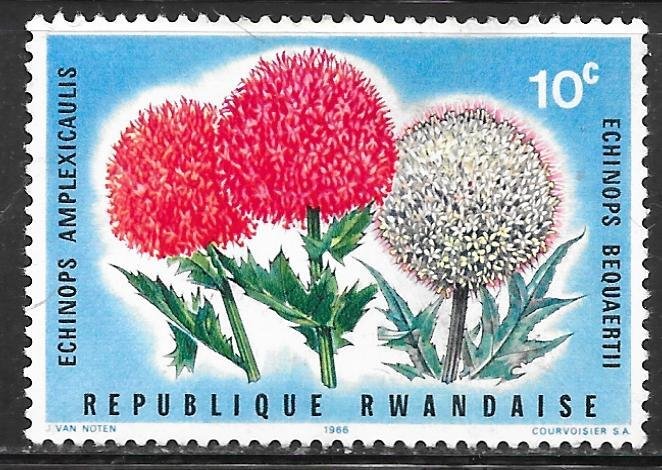 Rwanda 151: 10c Echinops amplexicaulis, MH, VF | Africa - Rwanda ...
