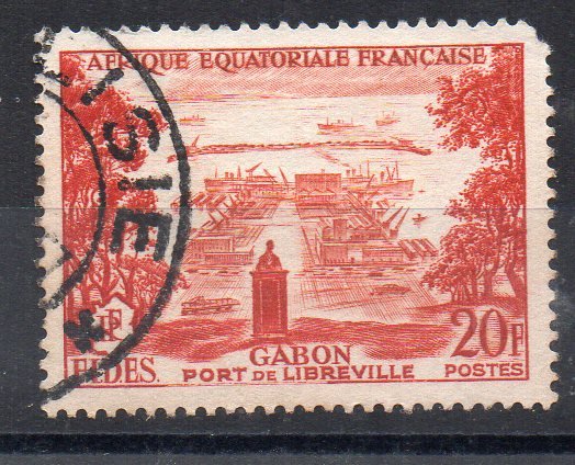 A.E.F - French Colonial - 1956 - Gabon - Port of Libreville - Used ...