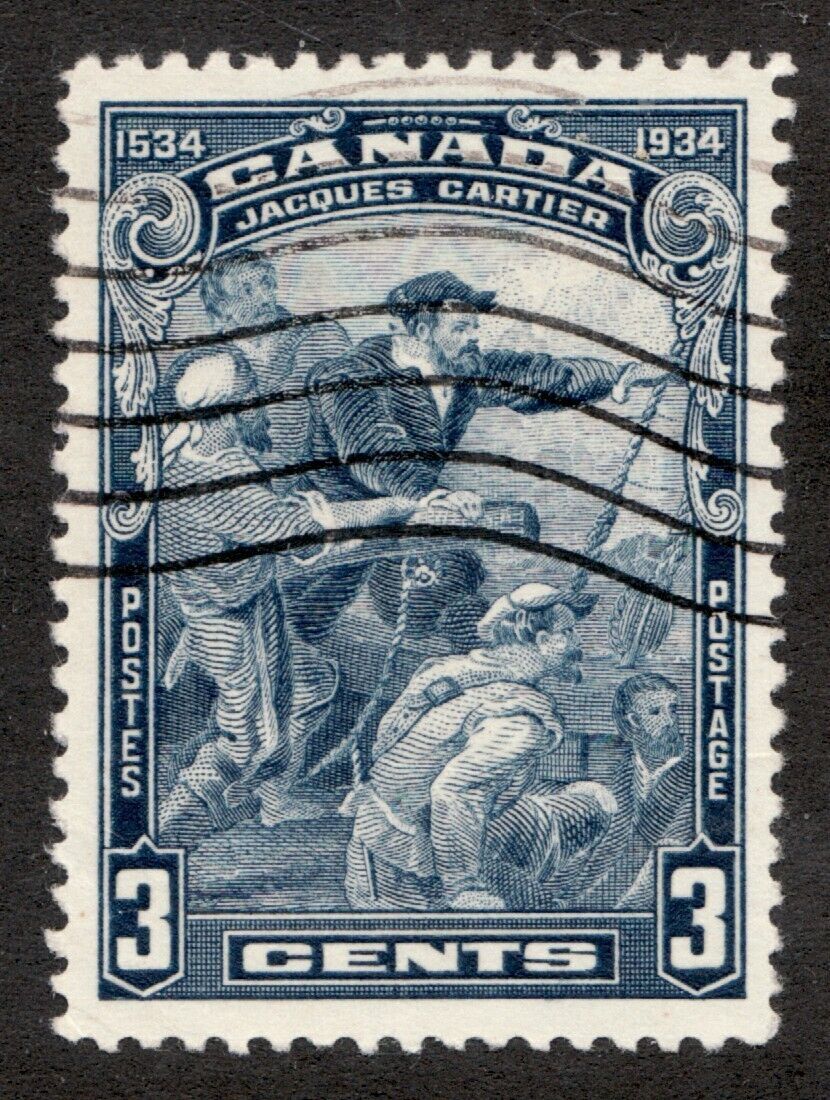 1934 Canada Uni# 208i - 3¢ "Burr on Shoulder" listed error. Used Cv$63. ...