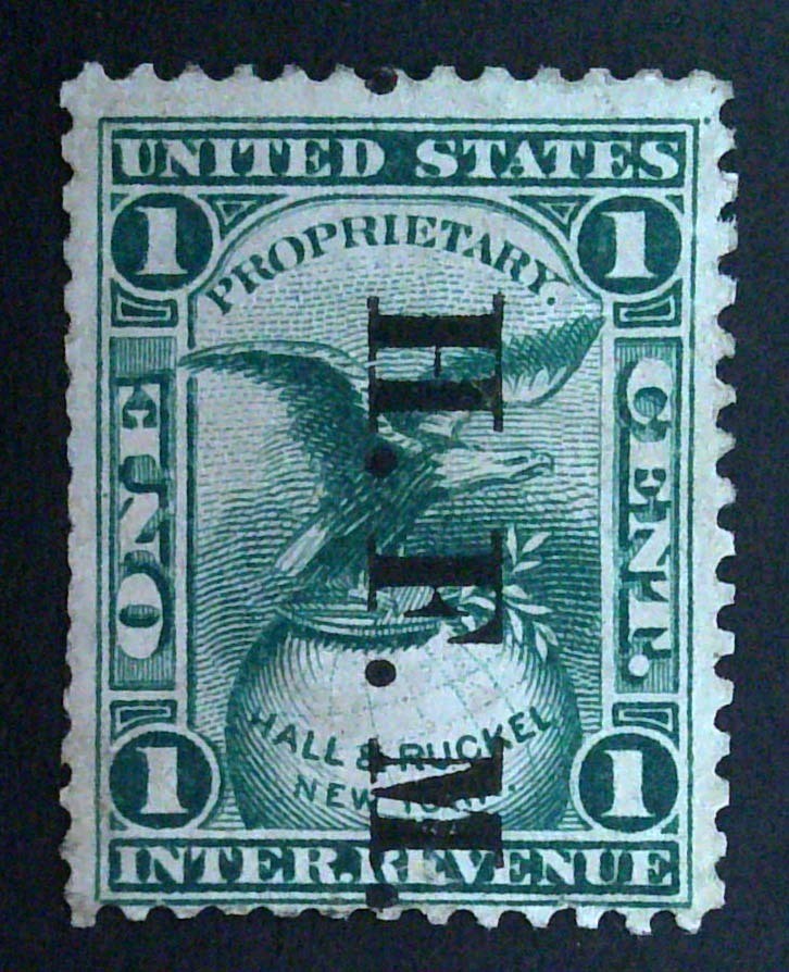 Scott #RS95c - 1c Green - Pink Paper - Hall&Ruckel | United States ...