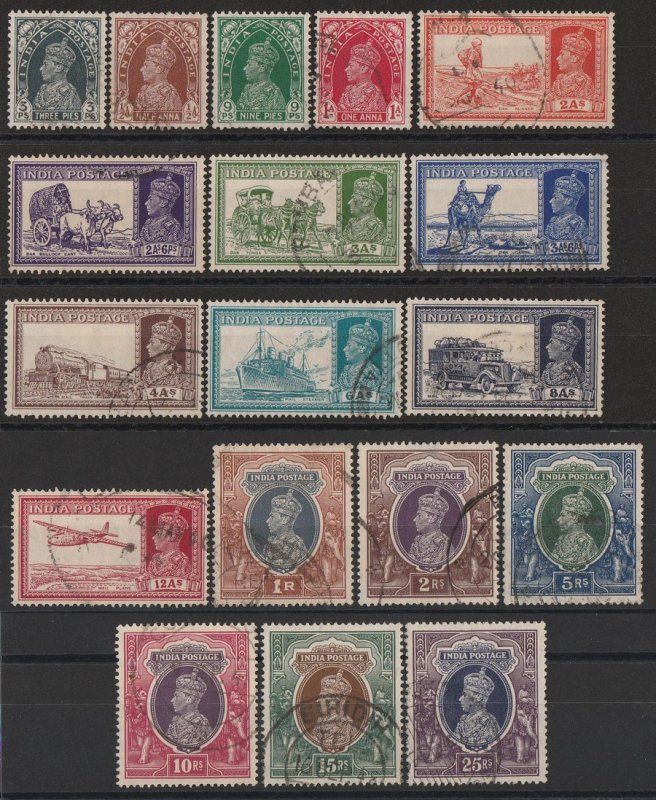 INDIA 1937 KGVI & Pictorial set 3p-25R. | Asia - India, Stamp / HipStamp