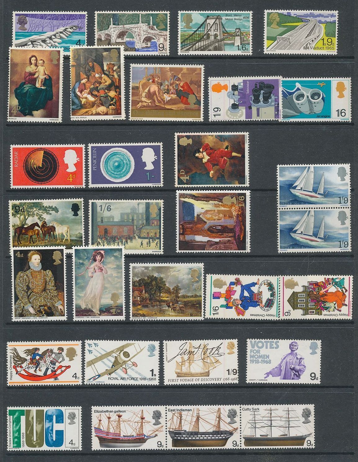 Great Britain 1960s MNH MH Incl.Blocks(Apx 180 Stamps) HP1242 | Great Britain, General Issue ...