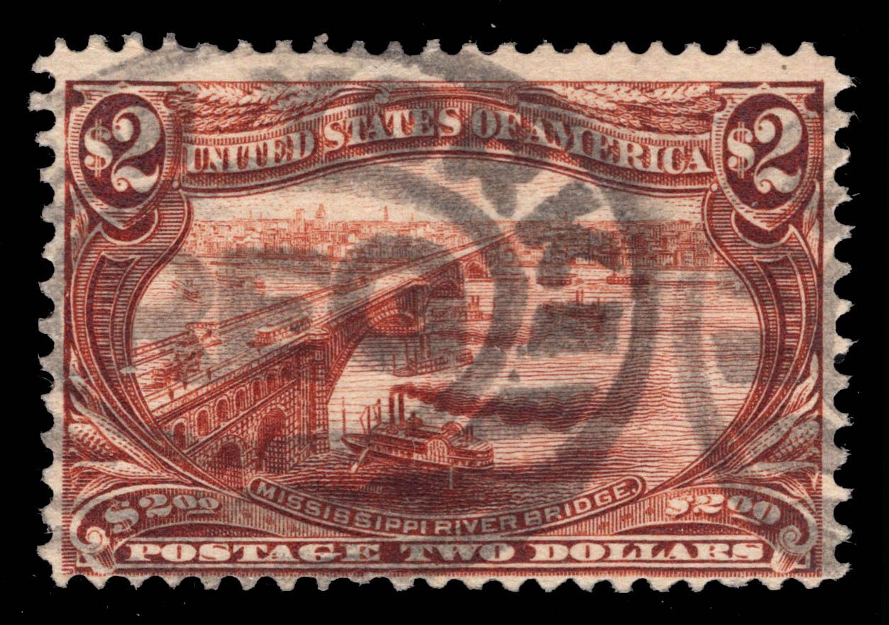 US Stamps # 293 $2 Trans-Miss Used CAT. $1,000 LOT #14089 | United ...