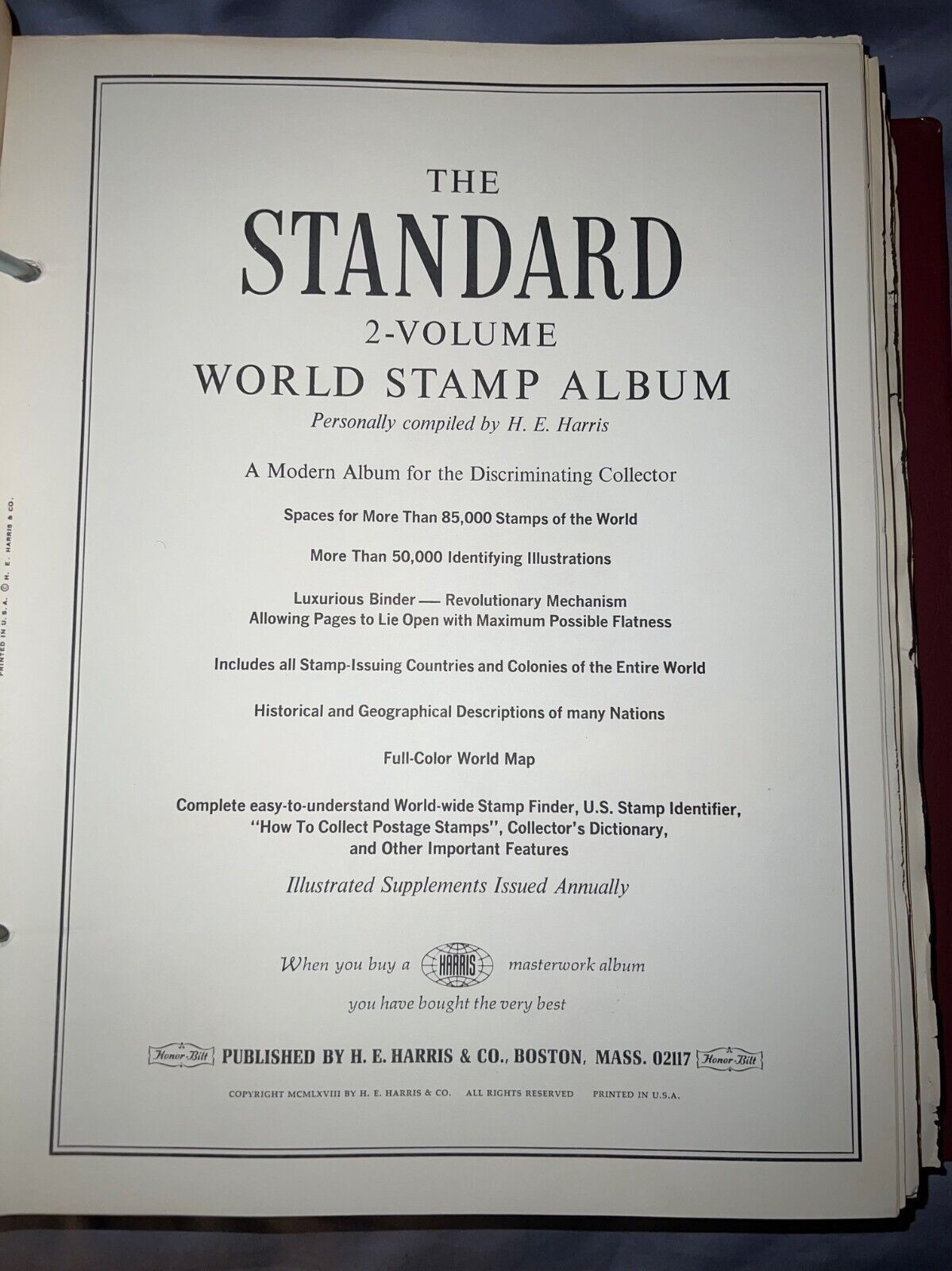 Harris STANDARD World Stamp Album in Classic 2-Volumes from 1968 ...