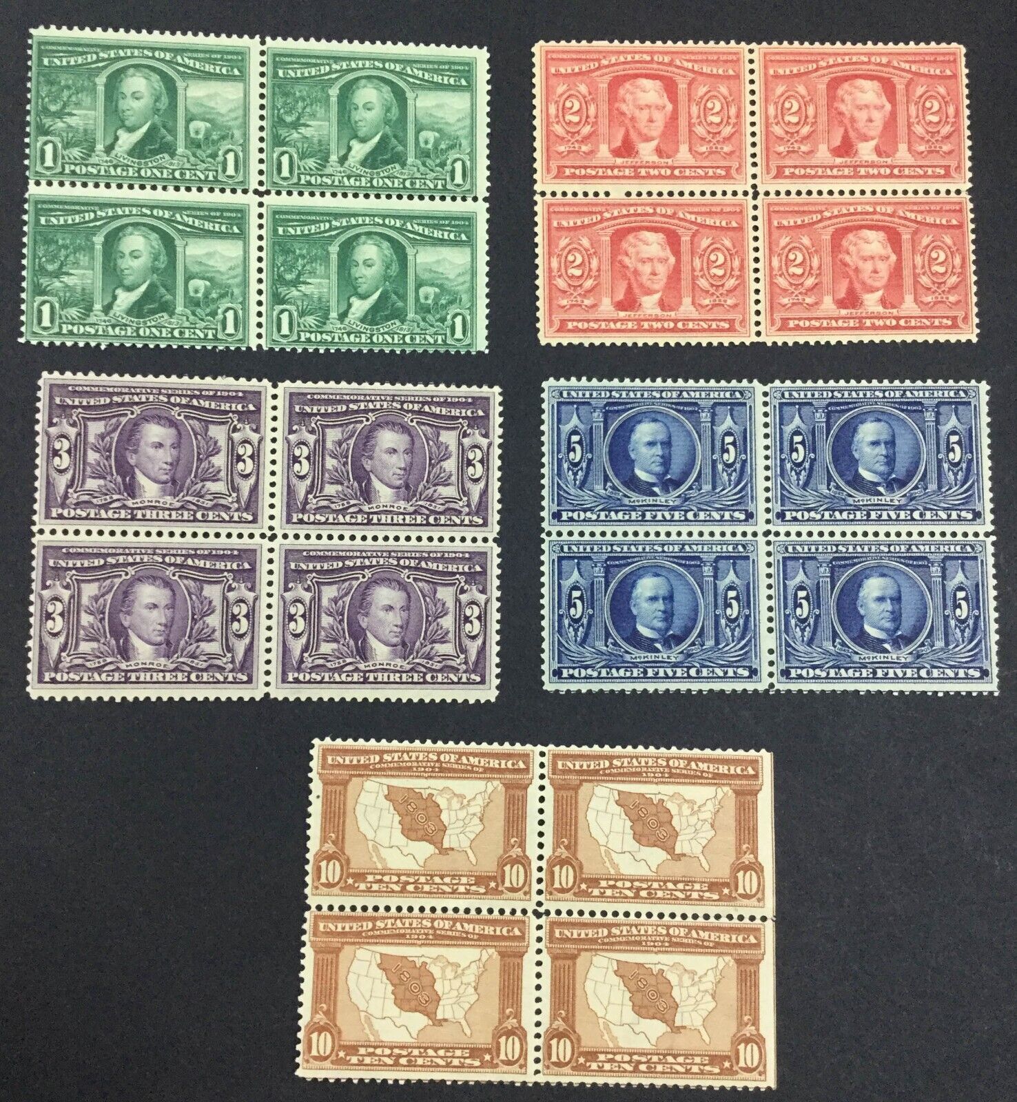 US Stamps #323-327 Blocks Mint OG NH LOT #76436 | United States ...