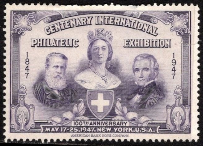 1947 US Poster Stamps Centenary International Philatelic Exhibition Set ...