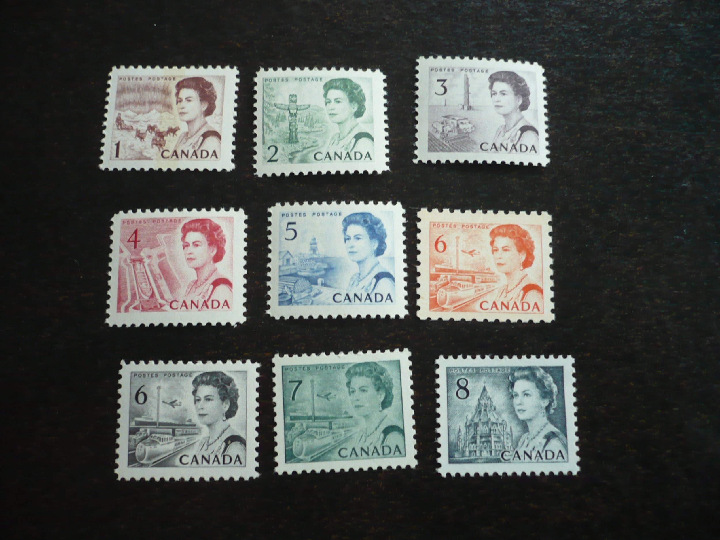 Stamps - Canada - Scott# 454-544 - Mint Hinged Set of 9 Stamps | Canada ...
