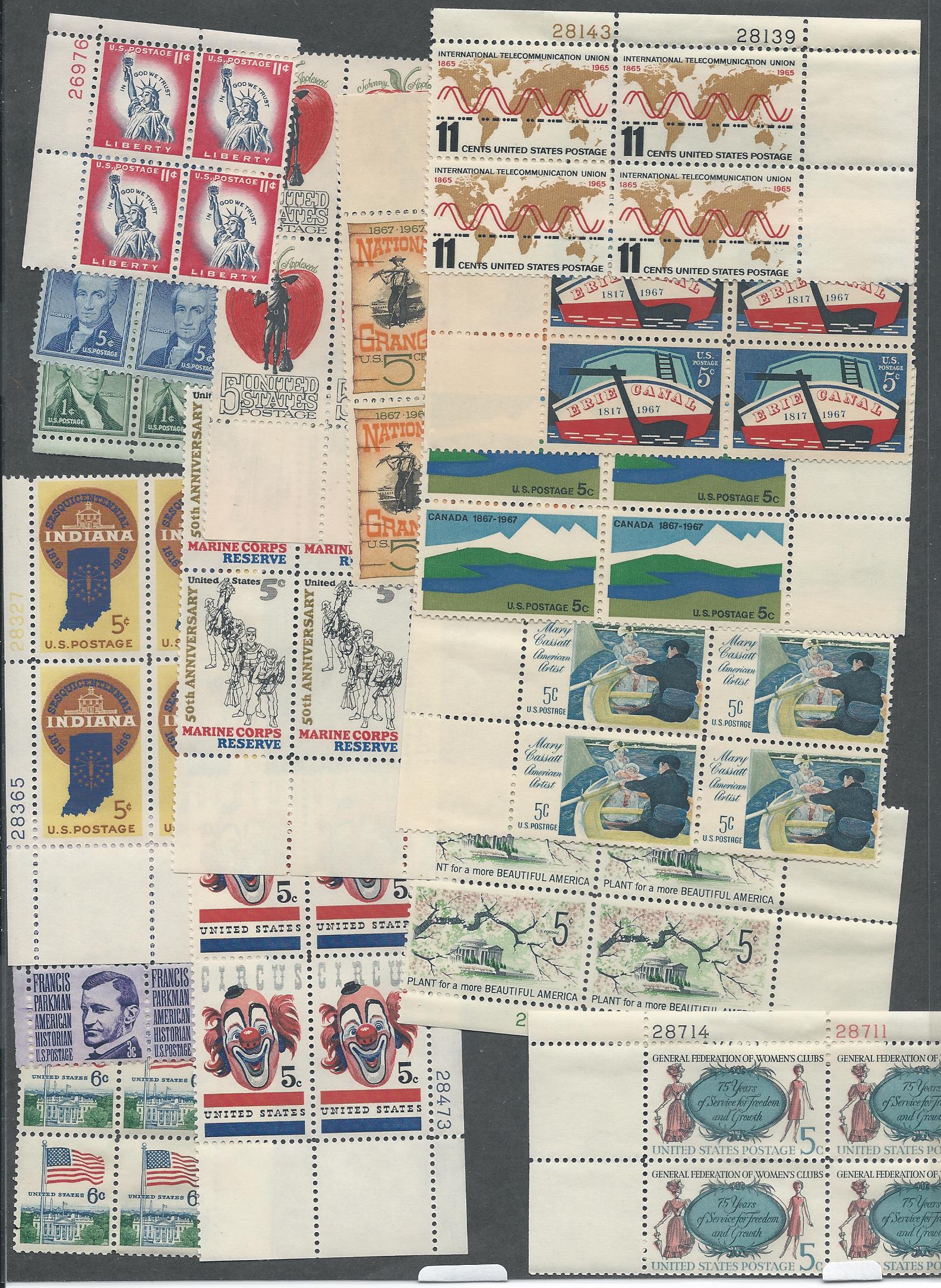 50 US Plate Blocks, Mint OG-w/DG / HipStamp