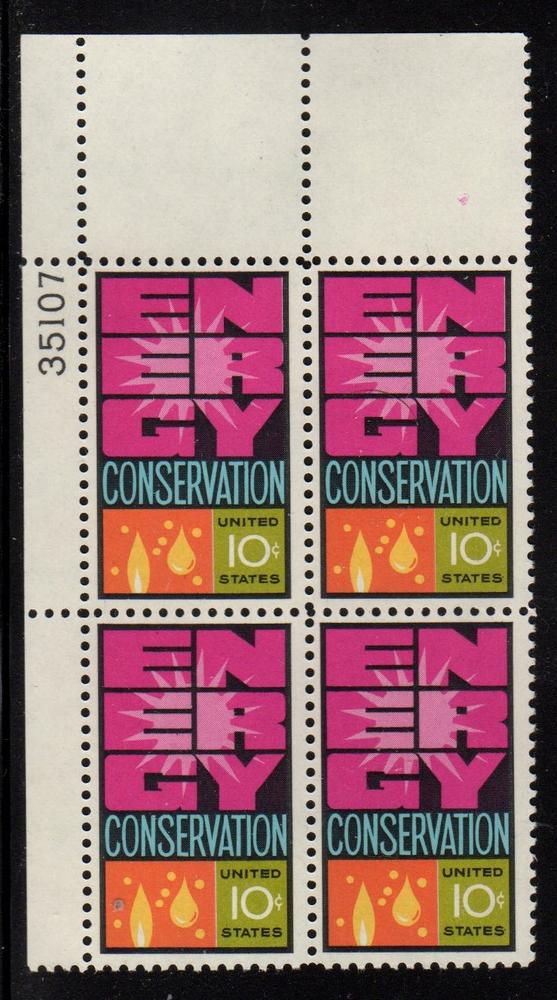 #1547 Energy Conservation Plate Block #35107 UL - MNH | United States ...