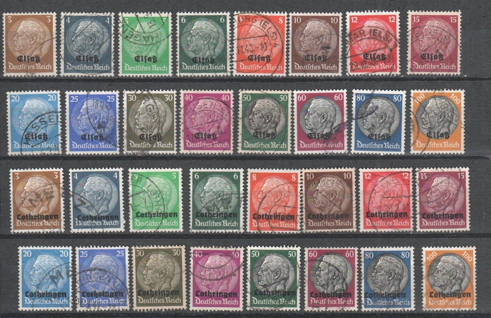 WWII Third Reich Occup.2 Complete Sets Alsace & Lorraine VFU | Europe ...