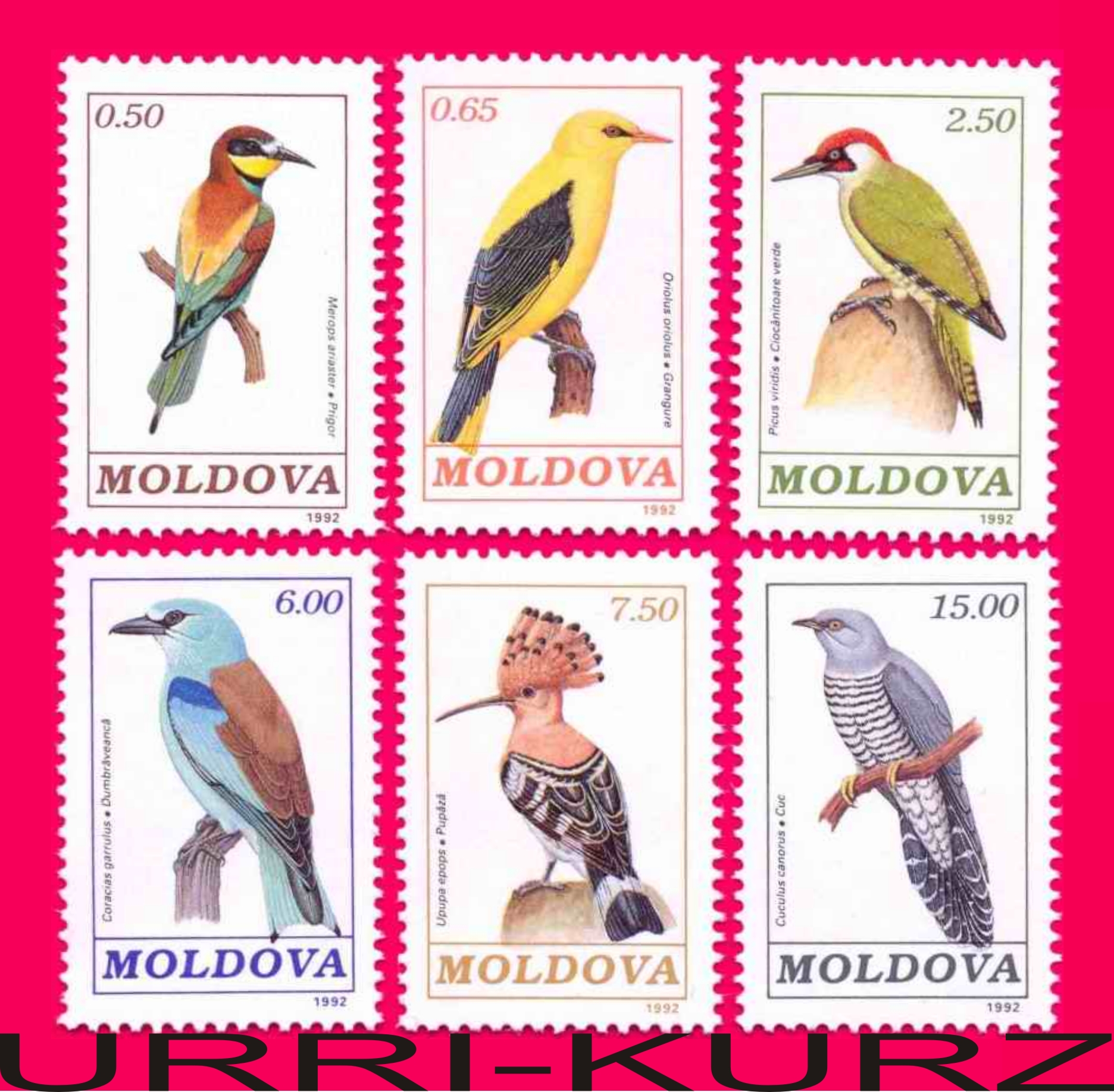 MOLDOVA 1992 Nature Fauna Birds Woodpecker Cuckoo Definitive 6v Sc31-36 ...