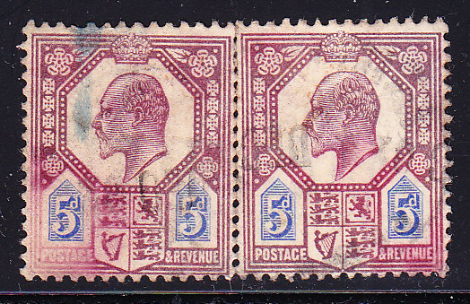 Great Britain 1902 5d KEVII pair F/VF/used(o) | Great Britain, General ...