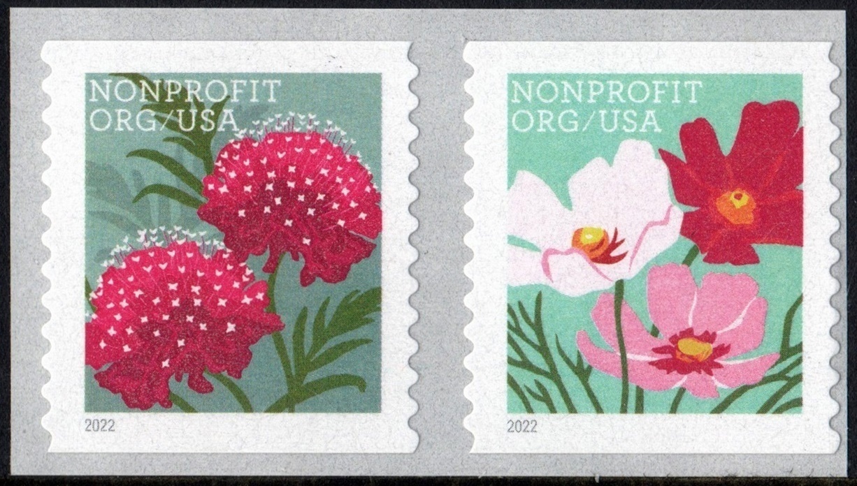 USA 5665a,5664-5665 Mint (NH) Garden Flowers Coil (Non-Profit 5c) Stamp ...