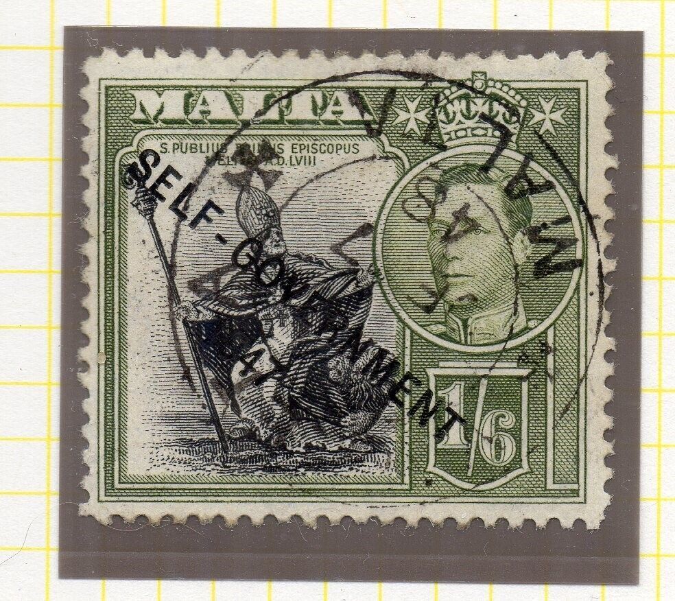 Malta 1948 Early Issue Fine Used 1S.6d. Self Gov Optd NW-200447 ...