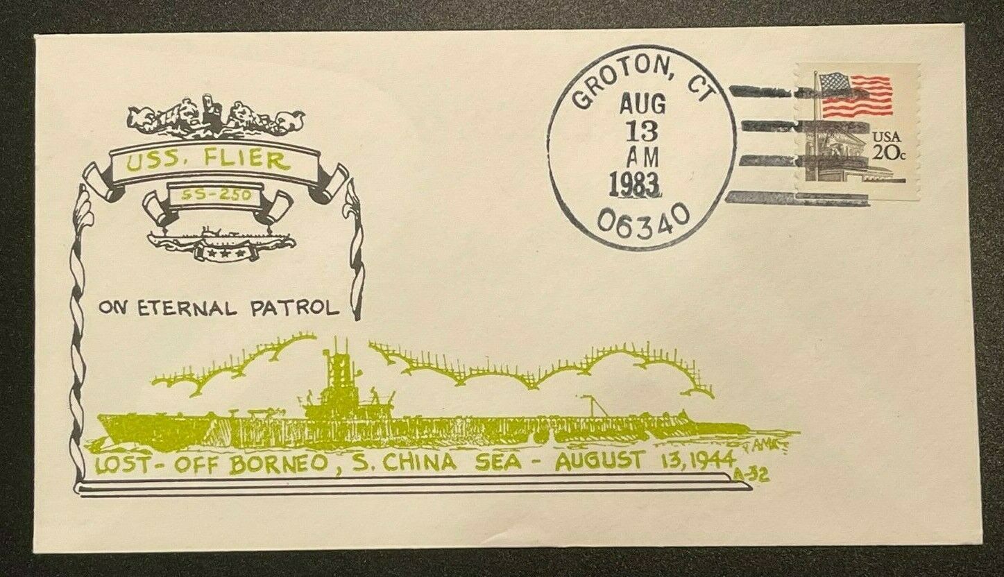WW2 Sunk US NAVY SUBMARINE 'On Eternal Patrol' USS FLIER SS-250 Cover ...
