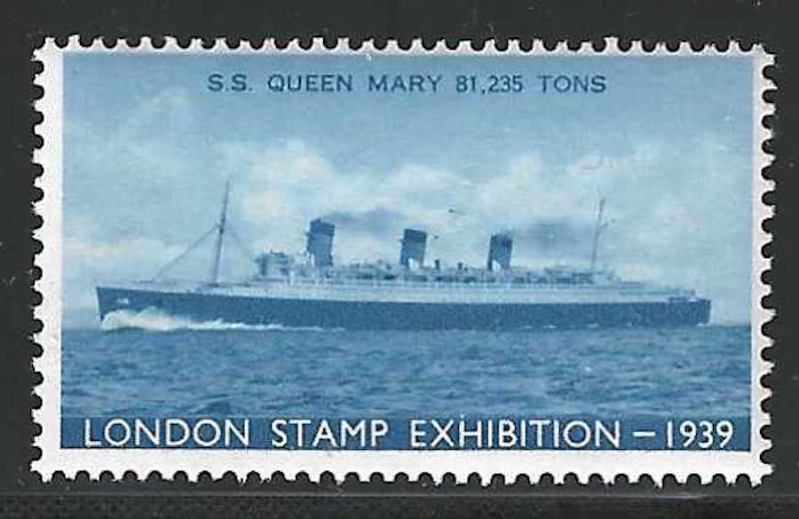 S.S. Queen Mary, 1939 London Stamp Exhibition, Great Britain, Poster ...