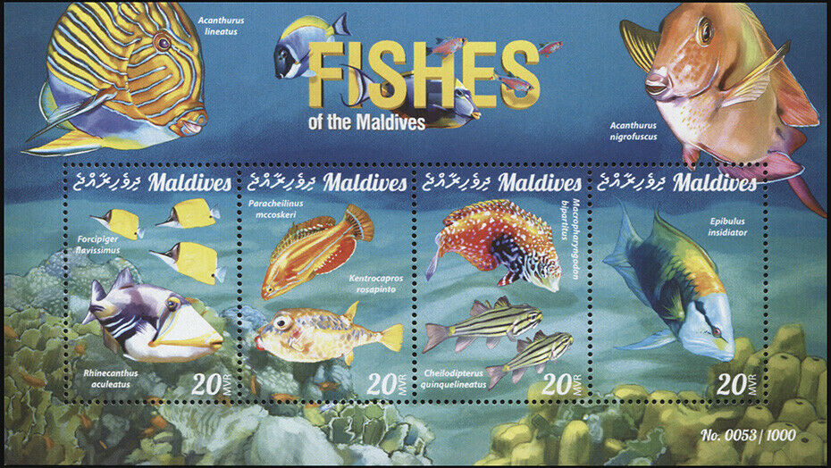 Maldives. 2015. Fish of the Maldives 2 (MNH OG) Miniature Sheet | Asia ...