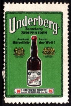 Vintage Germany Poster Stamp Underberg Recognized As The Best Bitter ...