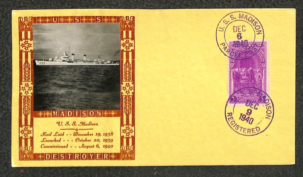 USA 884 Stamp Parcel Post REG USS Madison Military Ship Louis Weigand ...