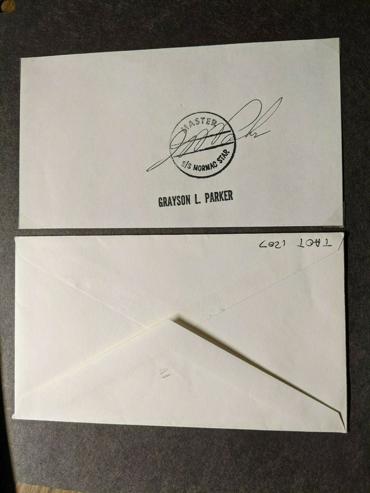 Ship SS MORMAC STAR, MOORE-McCORMACK Lines Naval Cover 1984 SIGNED ...