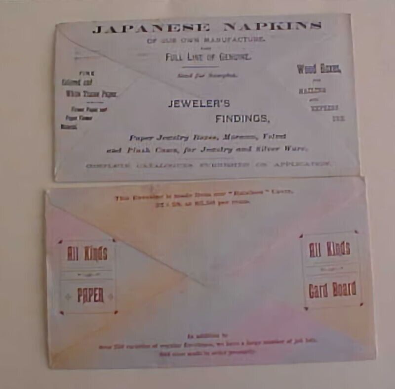 US Pictorial AD 2 Covers Carter Rice Co. Paper Envelope 1887,Japanese ...