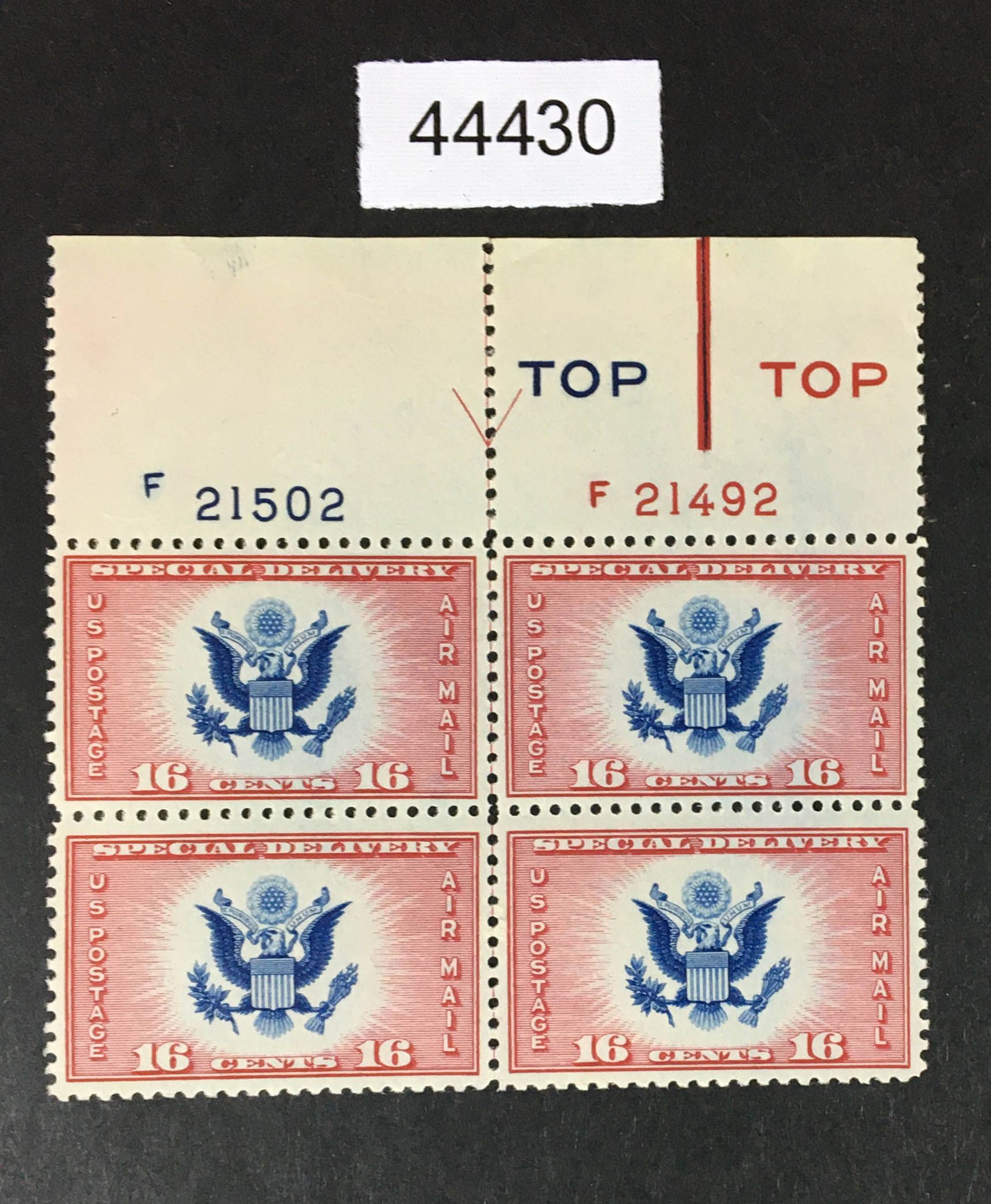 US Stamps # CE2 Type 2 Plate Block of 4 Mint OG NH $115 LOT #44430 ...