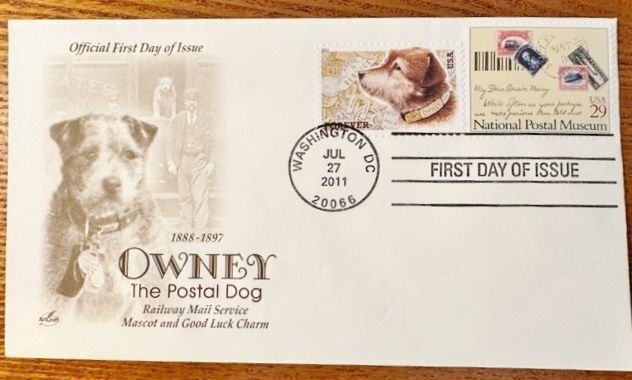 US #4547 & 2728 First Day Cover Owney The Postal Dog from National ...