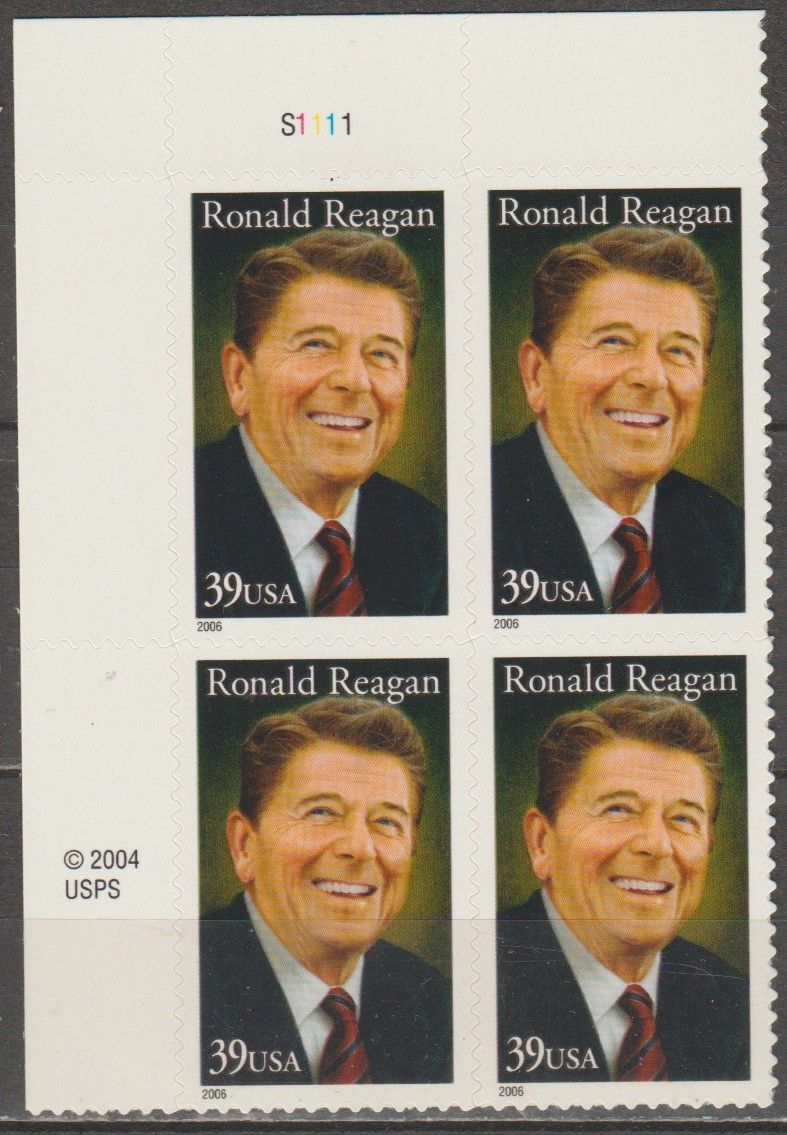 4078, PB of 4 U/L. "Ronald Reagan" MNH, .39 cent. | United States ...