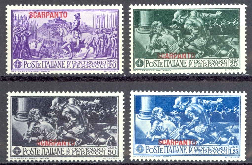 Italy Agean Is.-Scarpanto Sc# 12-15 MH 1930 20c-1.25l overprint ...