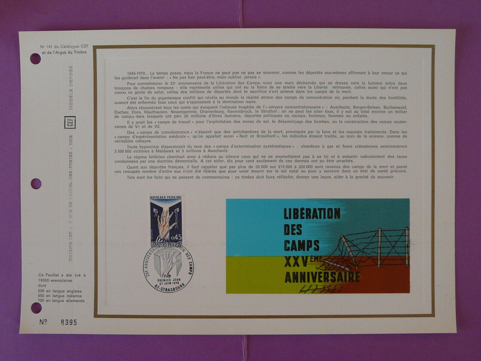 world war II ww2 liberation from concentration camps FDC folder CEF 141 ...