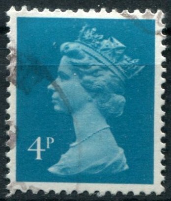 Great Britain Sc#MH42 Used, 4p Prus bl, Queen Elizabeth II - Decimal ...