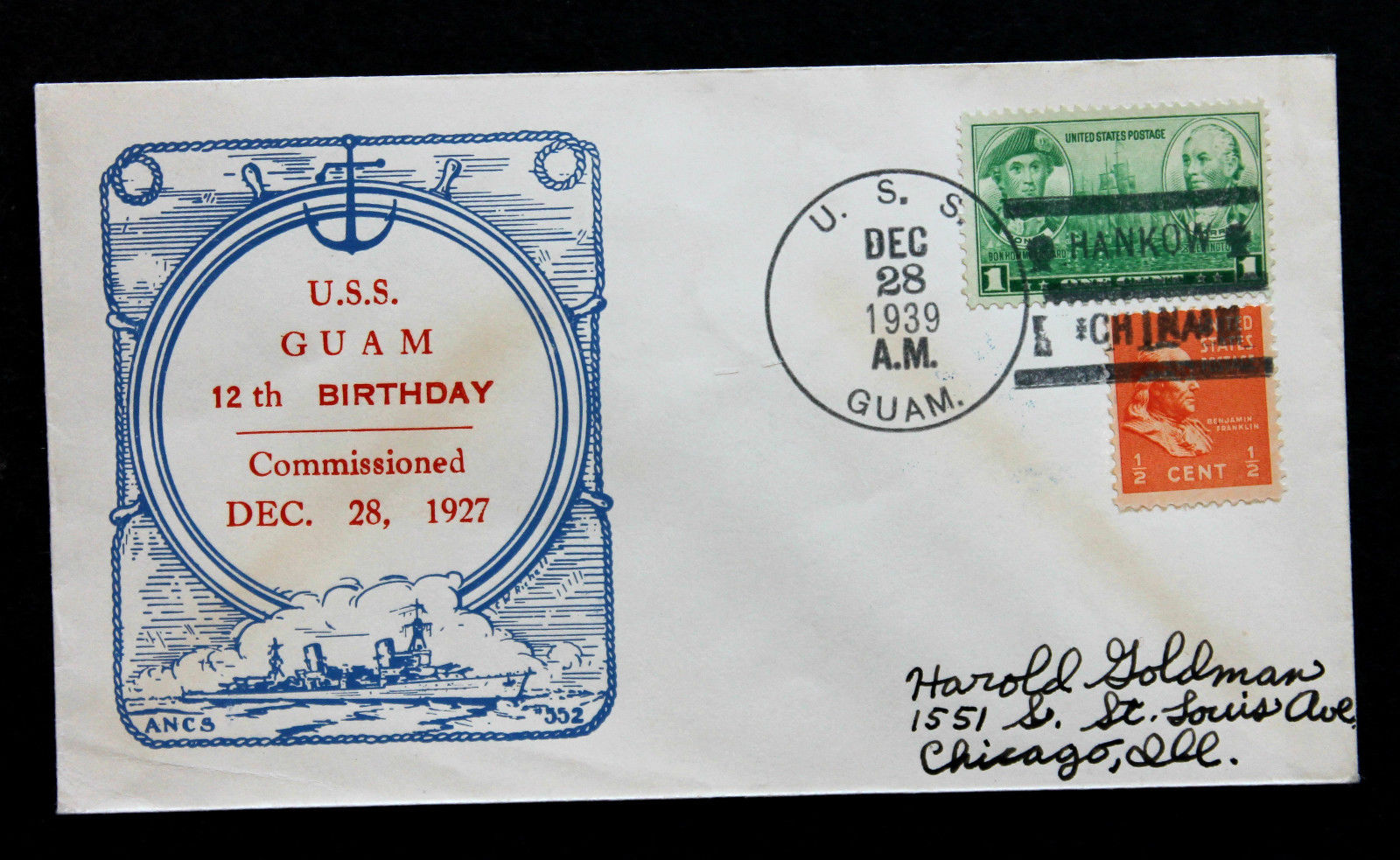 US Naval Cover USS Guam Only US Ship To Surrender in WWII US #790,803 ...