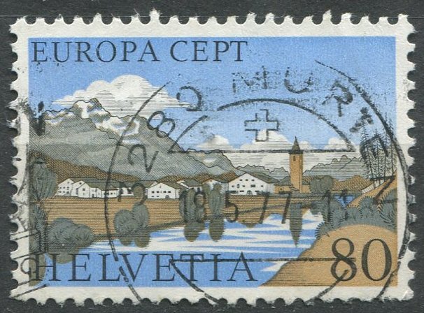 Switzerland Sc#628 Used, 80c bl & multi, Europa (C.E.P.T.) 1977 ...