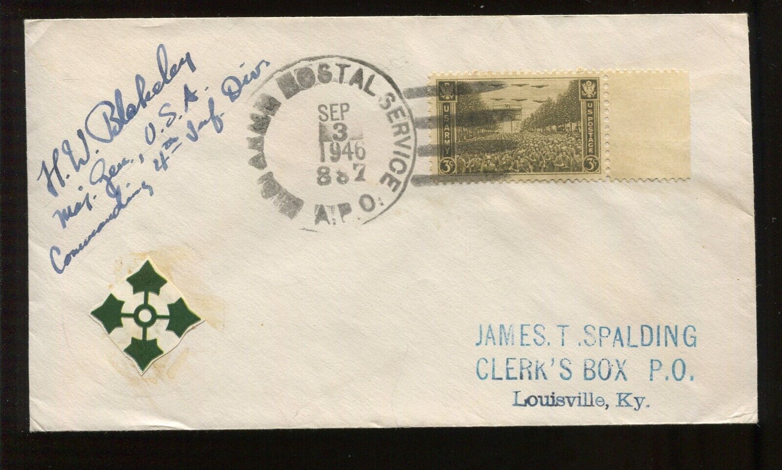 Major General Harold Whittle Blakeley Signed WW2 US Army Cover LV6355 ...