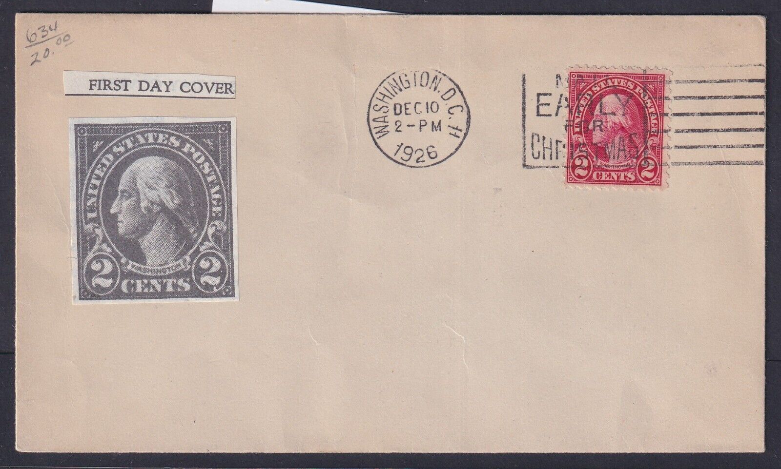US, Scott 634, FIRST DAY COVER - Washington DC Dec. 10, 1926 | United ...