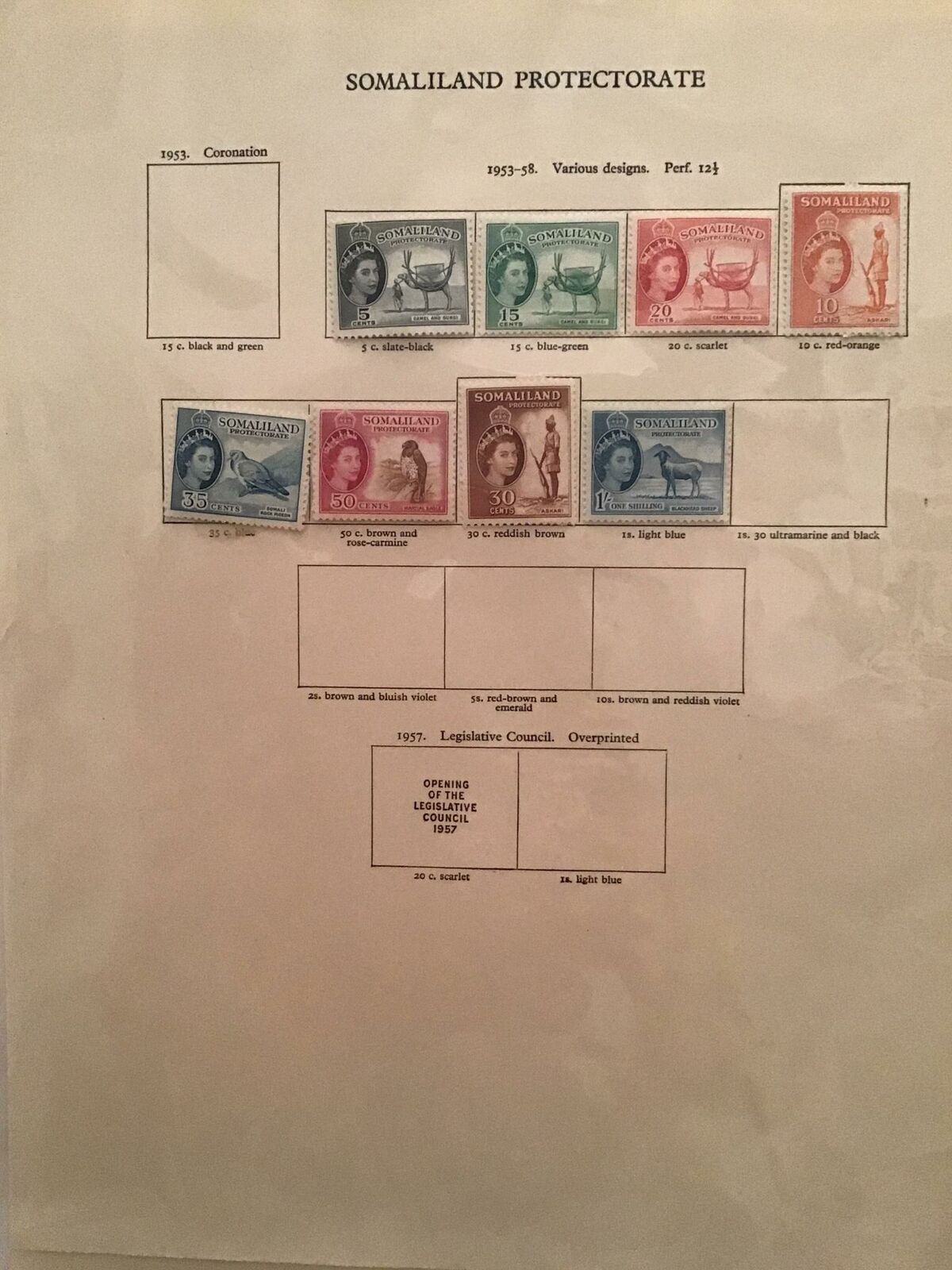 Somaliland Protectorate 1942 to 1950’s stamp pages R23371 / HipStamp