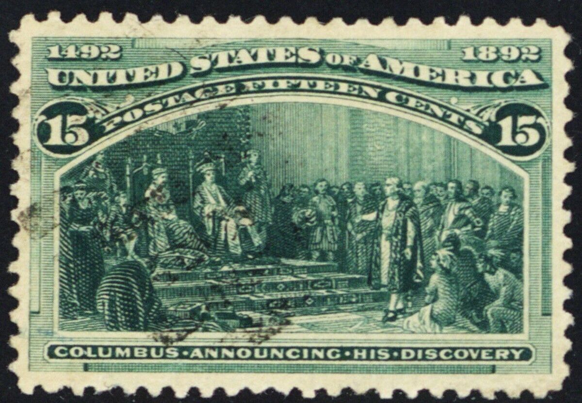 238, Used 15¢ Columbian Lightly Cancelled With PFC Cert Graded 90 ...