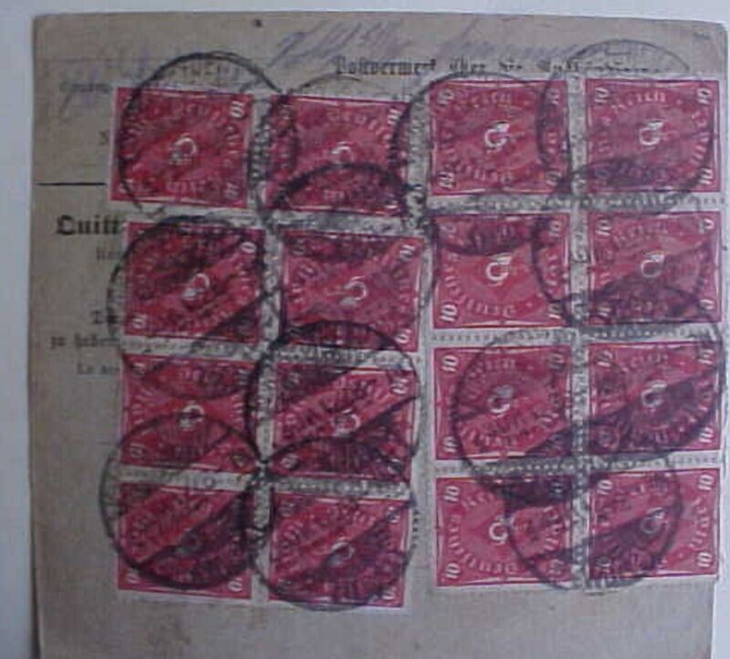 Germany Postal Lable With 16 Stamps 1926 B/S Memel From Tilfit ...