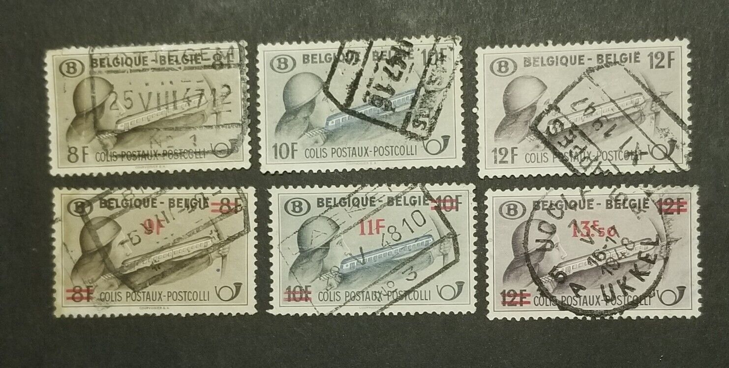 BELGIUM Scott Q301-306 Railway Railroad Used Stamp Set Lot z6586 ...