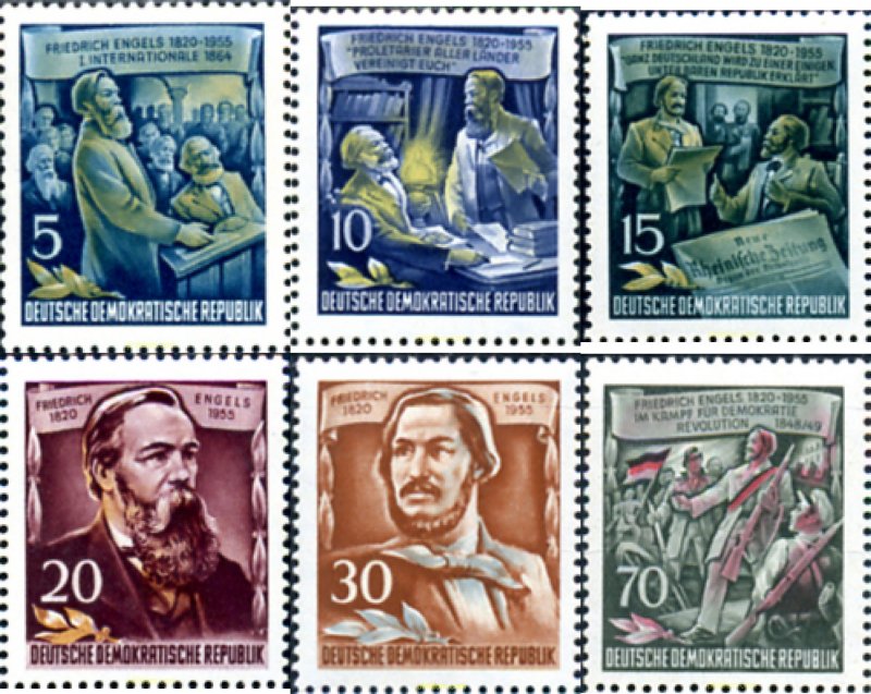 703747 Hinged Alemania Democratica 1955 Homenaje a Friedrich Engels ...