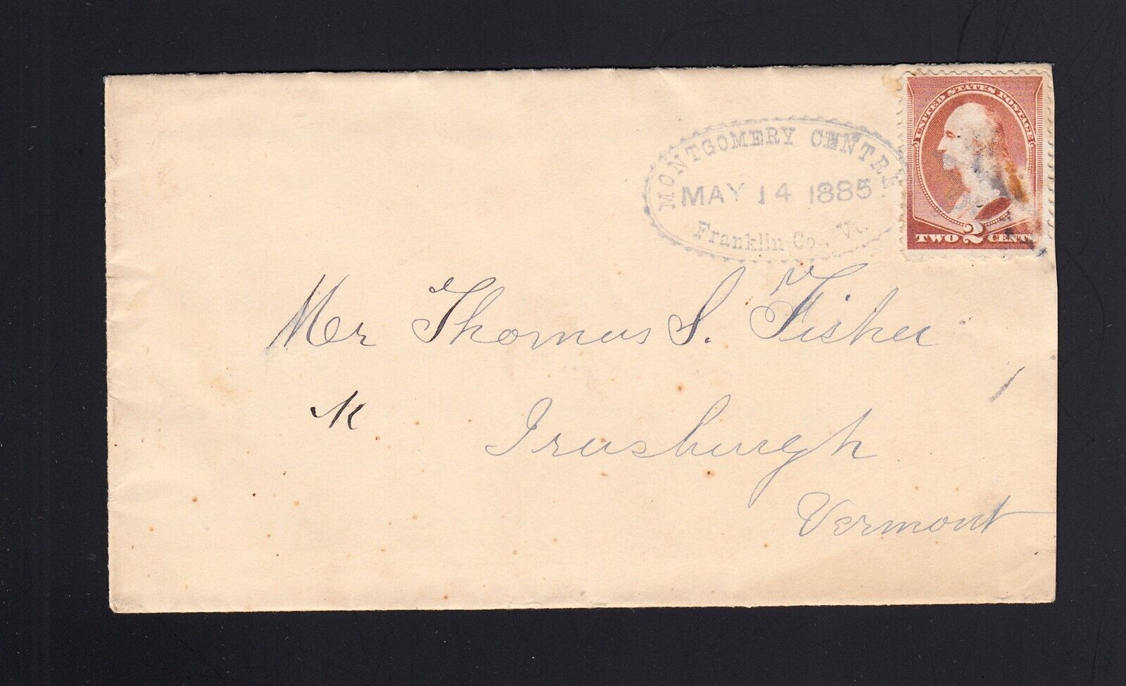 VERMONT: Montgomery Centre, VT 1885 FANCY SAWTOOTH OVAL #210 | United ...