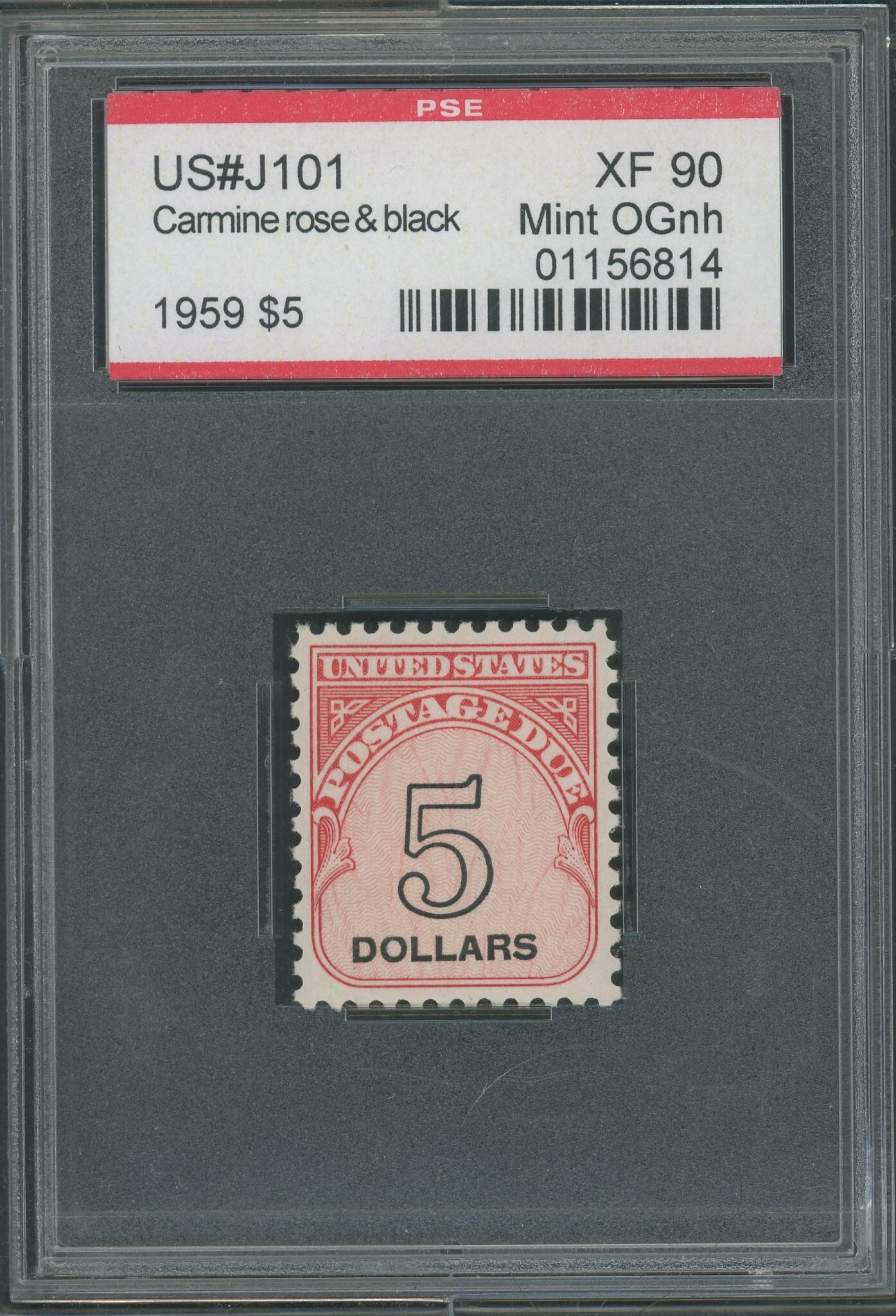 USA J101 - 5 Dollar Postage Due - PSE Graded slab: XF 90 Mint OGnh ...