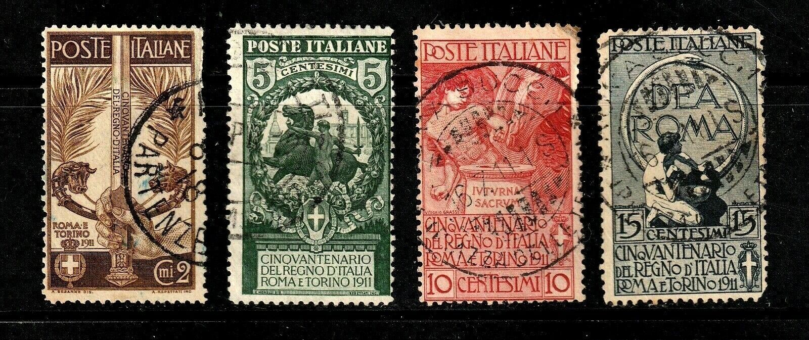 Italy stamps #119-122. Complete set from 1911. Used, CV $169.25 ...