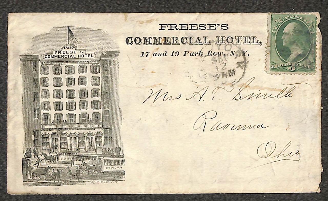 USA 147 Stamp Freese's Commercial Hotel New York Advertising Cover ...