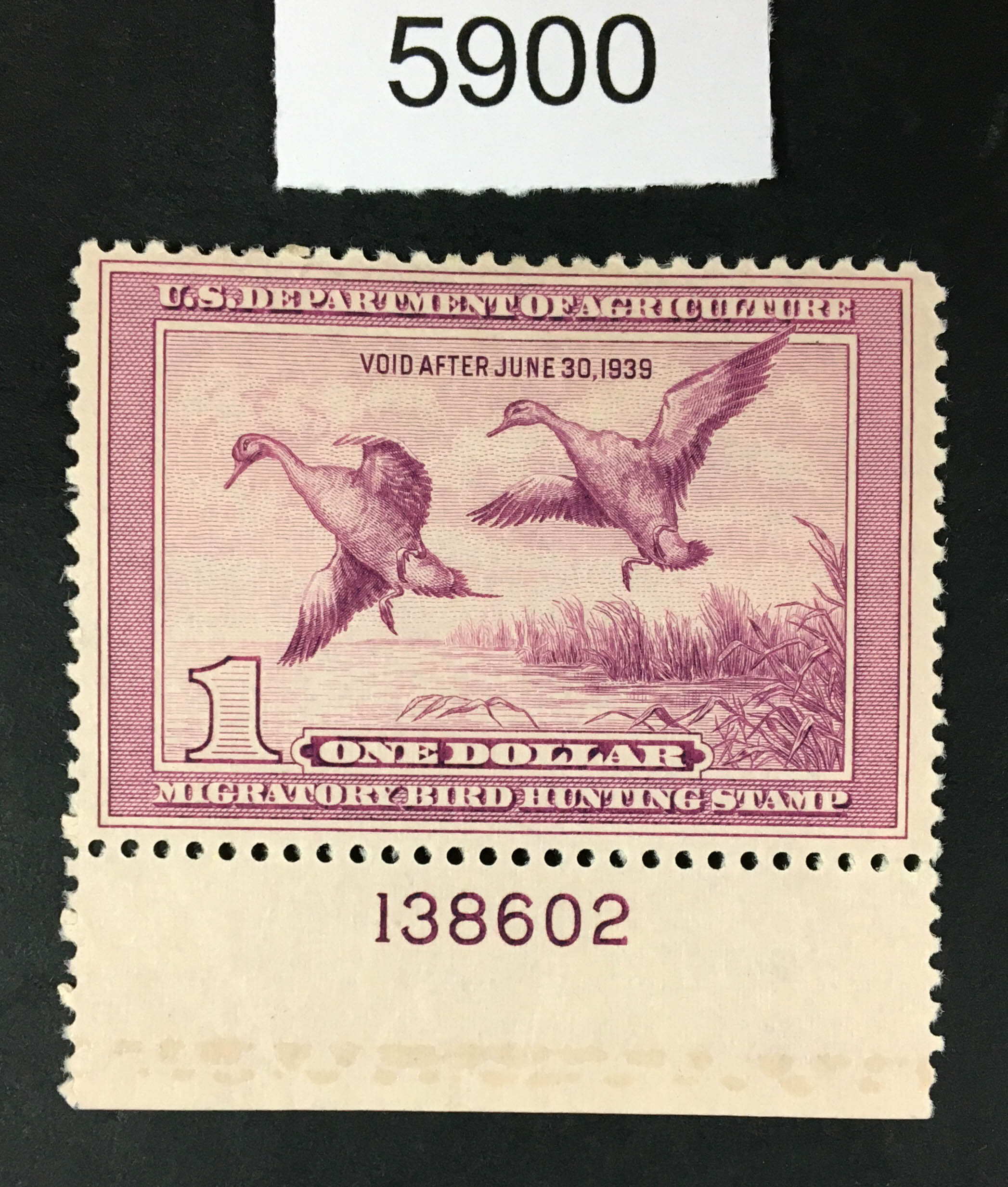 US Stamps # RW5 Mint OG H Plate Single LOT #5900 | United States, Duck ...