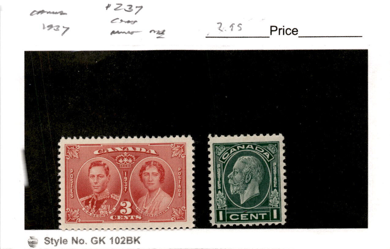 Canada, Postage Stamp, #237, 195 Mint NH, 1937 King George (AD ...