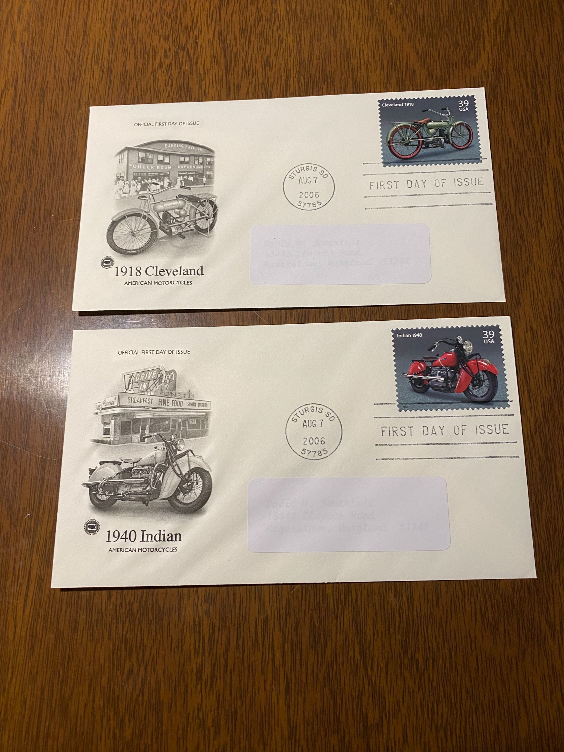 U.S. Scott American Motorcycles PCS First Day Covers (4) | United ...