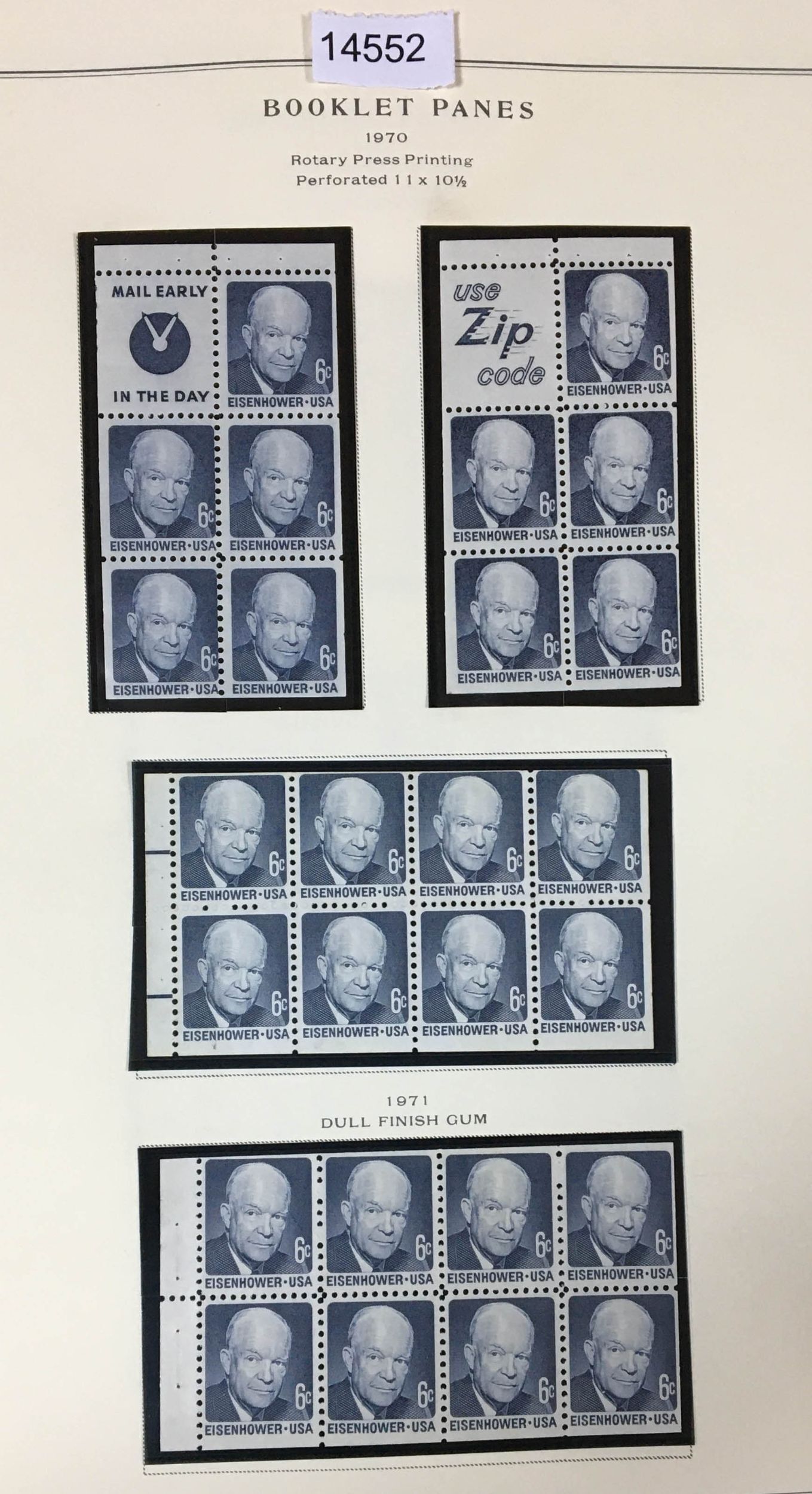 US Stamps # Booklet Panes Collection Mint OG 8 Pages LOT #14552 ...